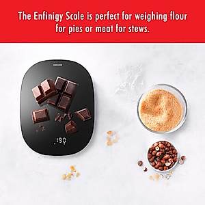 ZWILLING Enfinigy Digital Kitchen Food Scale, Max weight 22lbs, Grams & Ounces, .1-gram Accuracy, Black