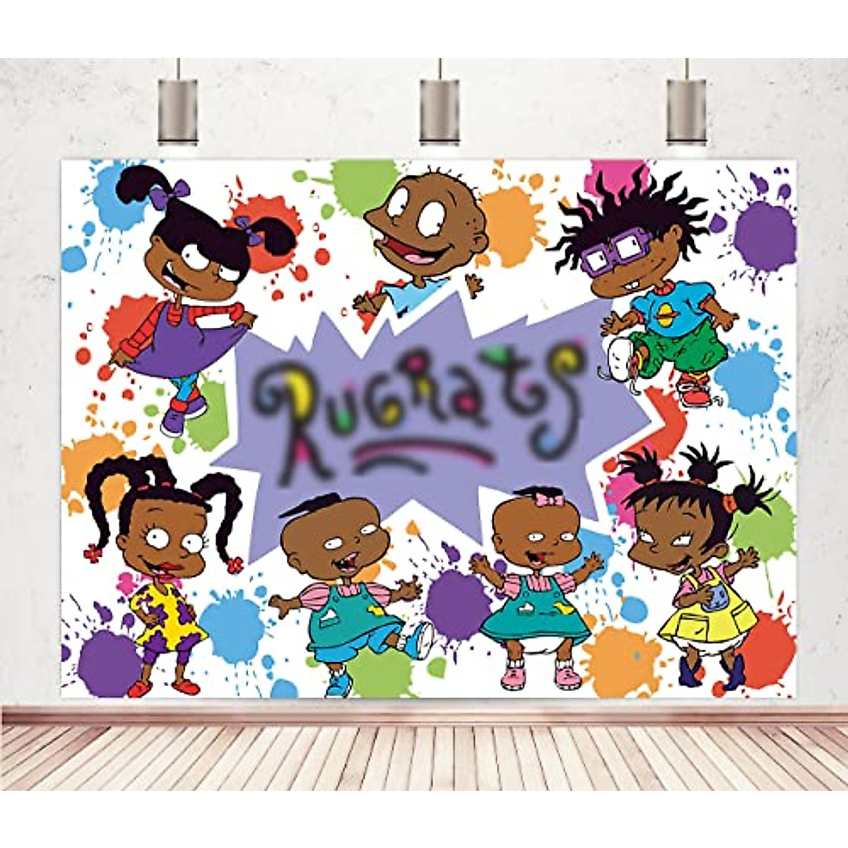 LXBO Child Theme Party Backdrop Watercolor Go Wild Graffiti Background Happy Birthday Decoration Photography Background Baby Shower Supplies (7x5FT)