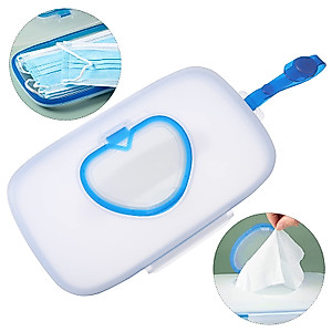 On- Diaper Wipe Holders The- Go Wipes Dispenser Baby Outdoor Travel Stroller Box Refillable Container for Car Bathroom Living Room Sky- Pouch Blue Travel Tissue