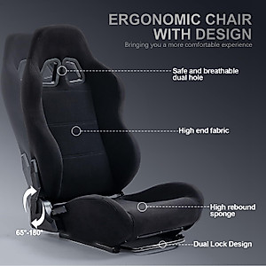 Marada Adjustable Racing Simulator Cockpit with Comfort Racing Seat Fit for Logitech/Thrustmaster G25 G27,G29 G920 G923 T80 T300RS TX F458 T500RS, Race Driving Sim Stand No Steering Wheel/Pedal