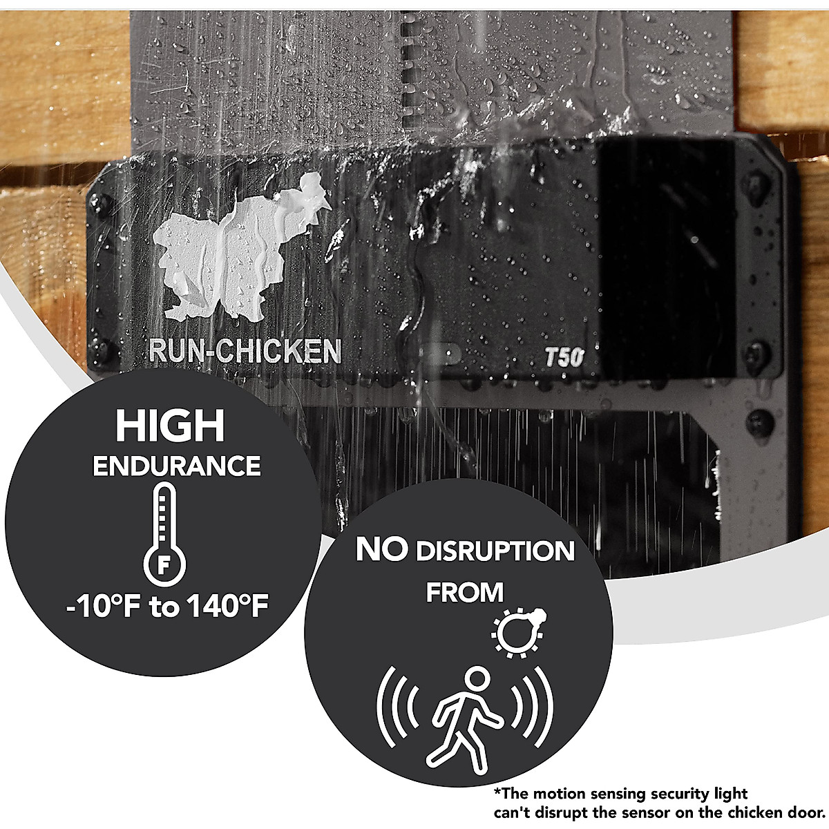 RUN-CHICKEN Door (Gray) Automatic Chicken Coop Door, Programmable with App, Battery Operated, Evening and Morning Delay, Aluminum Door, Electric Chicken Run Door, Model T50