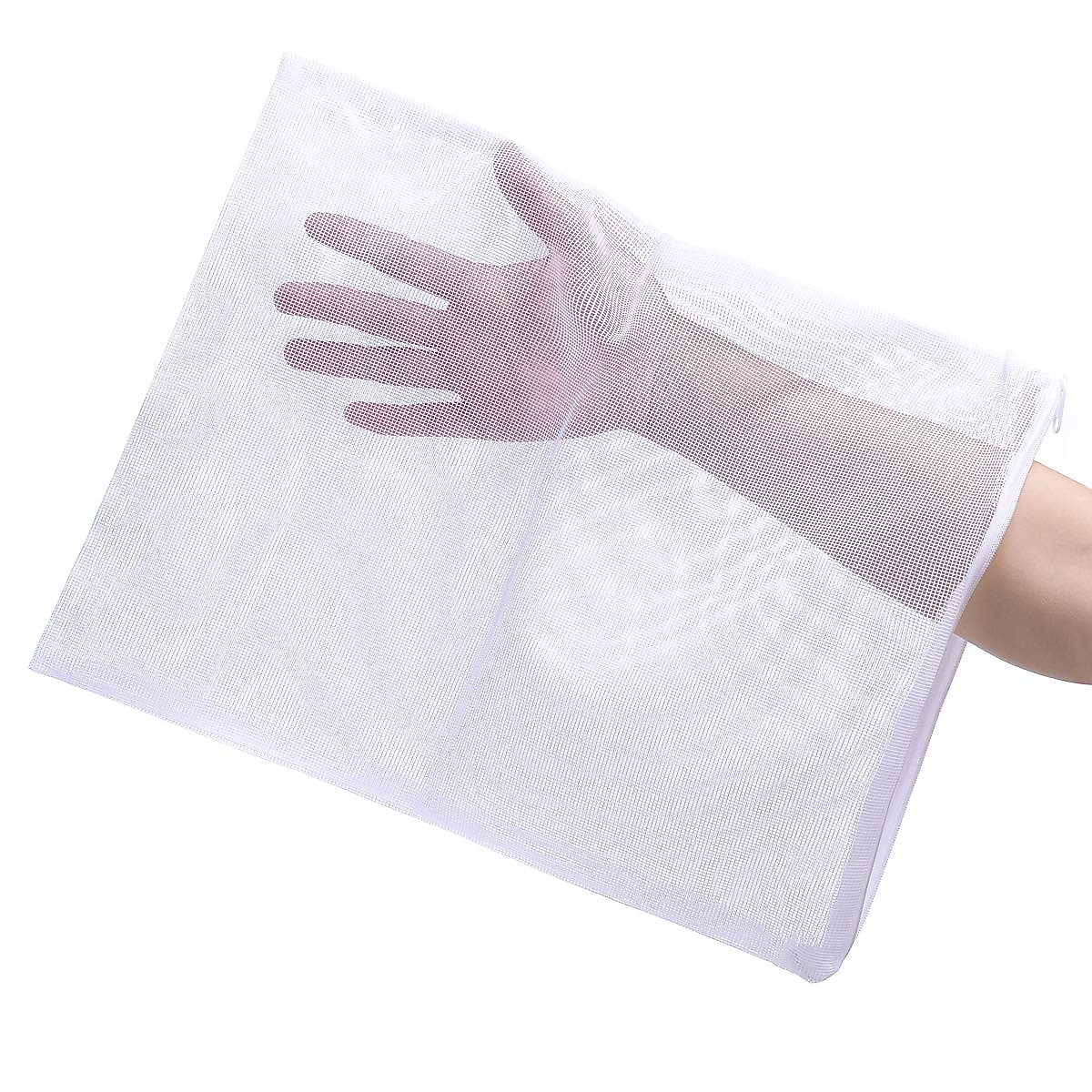 JIHAQUA Aquarium Filter Bags Large - Reusable Fish Tank Filter Media Mesh Bags with Plastic Zipper (11.5 x 15.5 inch (6 Pack))