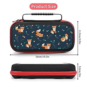 AoHanan Little Fox Butterfly And Flowers Switch Carrying Case Compatible with Switch Game Case with 20 Games Cartridges Hard Shell Travel Protection Case for Console & Accessories