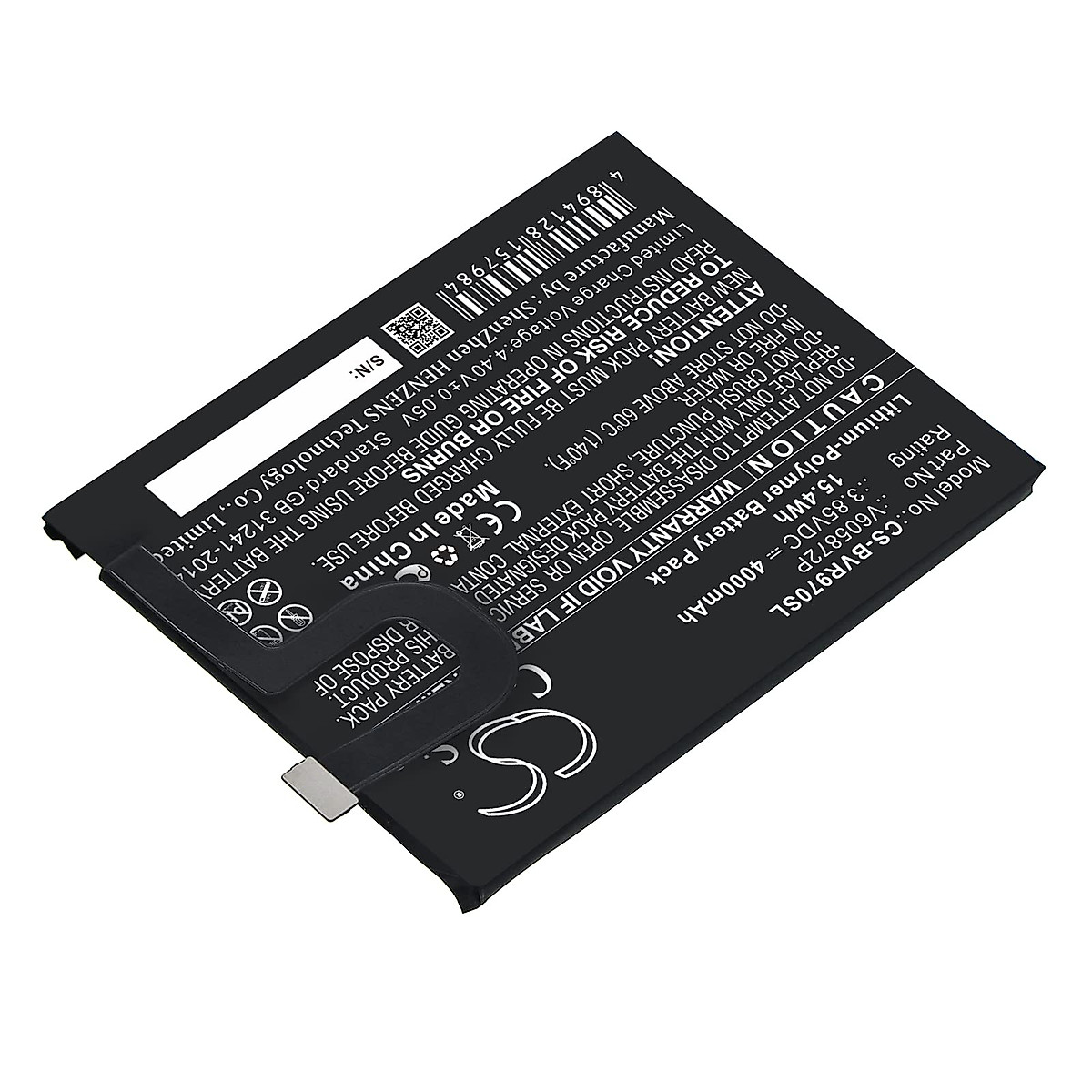 LIFH Replacement Battery for BV9700 fits V605872P Li-Polymer 4100mAh