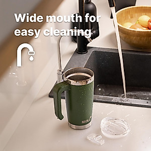 Mollcity Kids Insulated Tumbler with Straw-20 oz Stainless Steel Vacuum Travel Coffee Mug with Lid and Handle for Women and Girls, Reusable Metal Cup Leak Proof & BPA Free(Purple Pink)