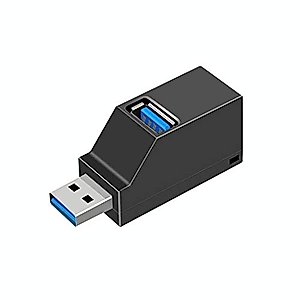 SHYPT USB 3.0 Adapter Extender Mini Splitter Box 3 for PC Laptop Mobile Phone High Speed U Disk Reader (Color : Black)