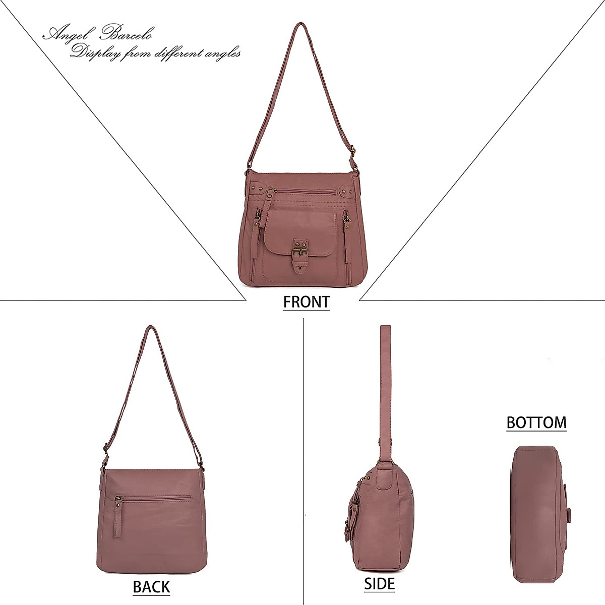 cross body bag purses for women Mini Shoulder Purses and Handbags Medium, Fashion Ladies PU Washed Leather Samll Black Purses