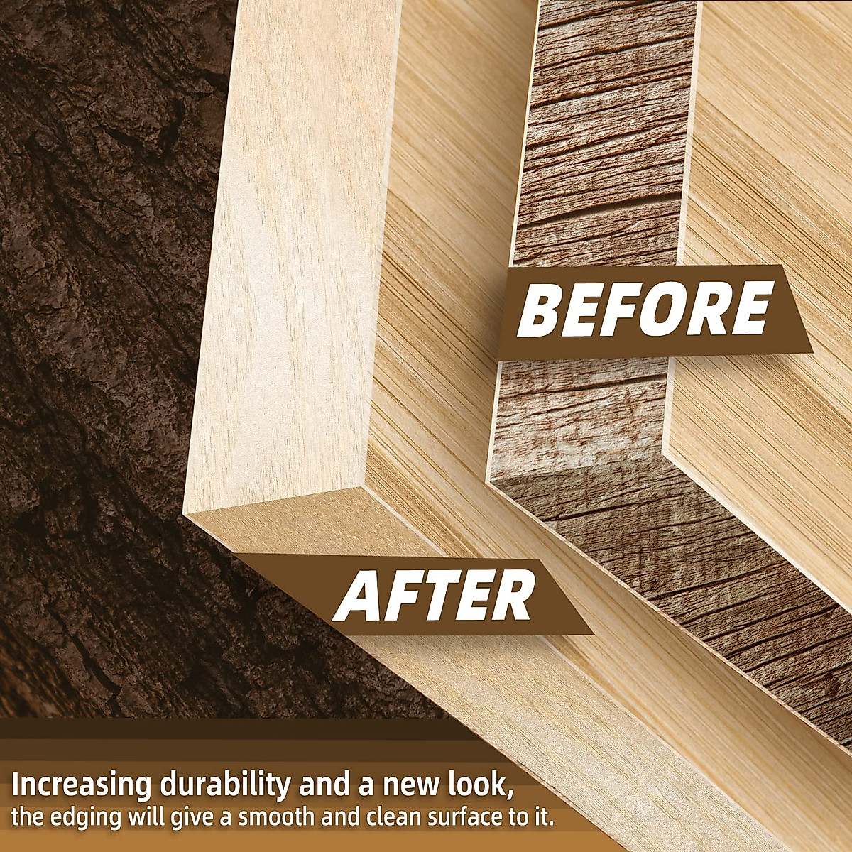 GSCIT Club Birch Edge Banding Trimmer, 1/2 inch x 10ft roll of Veneer Edge Banding -Pre-glued Flexible, Real Wood Tape Banding for Cabinet Repair Furniture Restoration