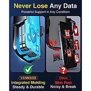 VANMASS [Upgraded] Cell Phone Holder Car [Anti-Slip Soft Silicone & Powerful Suction] Dashboard Windshield Universal Phone Car Mount, Compatible with iPhone 14 13 12 11 Pro Max &Truck/SUV/Jeep (Gray)