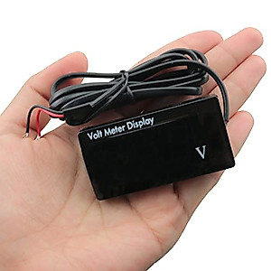 MEETOOT LED Digital Display Voltmeter Blue DC 12V Waterproof LED Digital Display Voltmeter for Car Battery Voltage Monitor