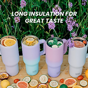 BOTTLE BOTTLE 40 oz Tumbler with Handle and Straw,Stainless Steel Vacuum Travel Mug,Car Cup with Straw, Stainless Steel Vacuum Water Bottle for Gifts Party Office Coffee (Green)