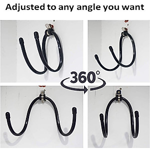 AUXPhome 3 Pack Wall Mount Foam Roller Holder and Yoga Mat Storage and Towel Rack - Flexible Adjustable Hooks - Ideal for Home, Small Studio,Fitness Class or Commercial use