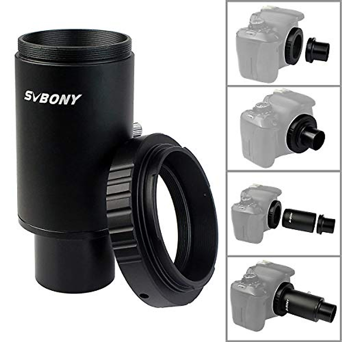 SVBONY T2 T Ring Adapter, Metal 1.25 inch Telescope Accessory, Compatible for Canon EOS Cameras Photography Dedicated CA1 Sleeve Extended Cylinder for Telescope