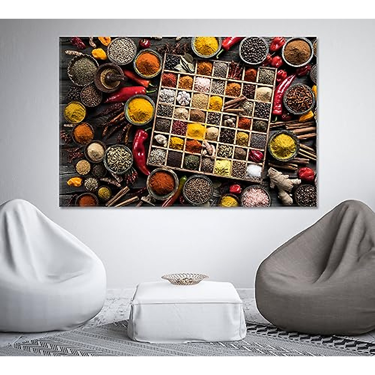 Variety of Spices and Herbs Canvas Print 5 Panels / 36x24 inches