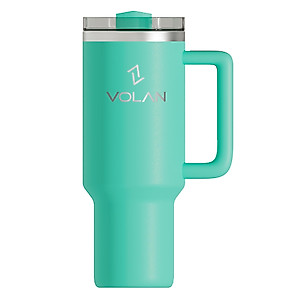 2nd Generation 40 oz Tumbler with Handle and Straw Insulated Tumblers Cups with Lids Straws Double Wall Vacuum Thermos cup 304 Stainless Steel Travel Mug Gifts for Men Women Him Her (Blue)