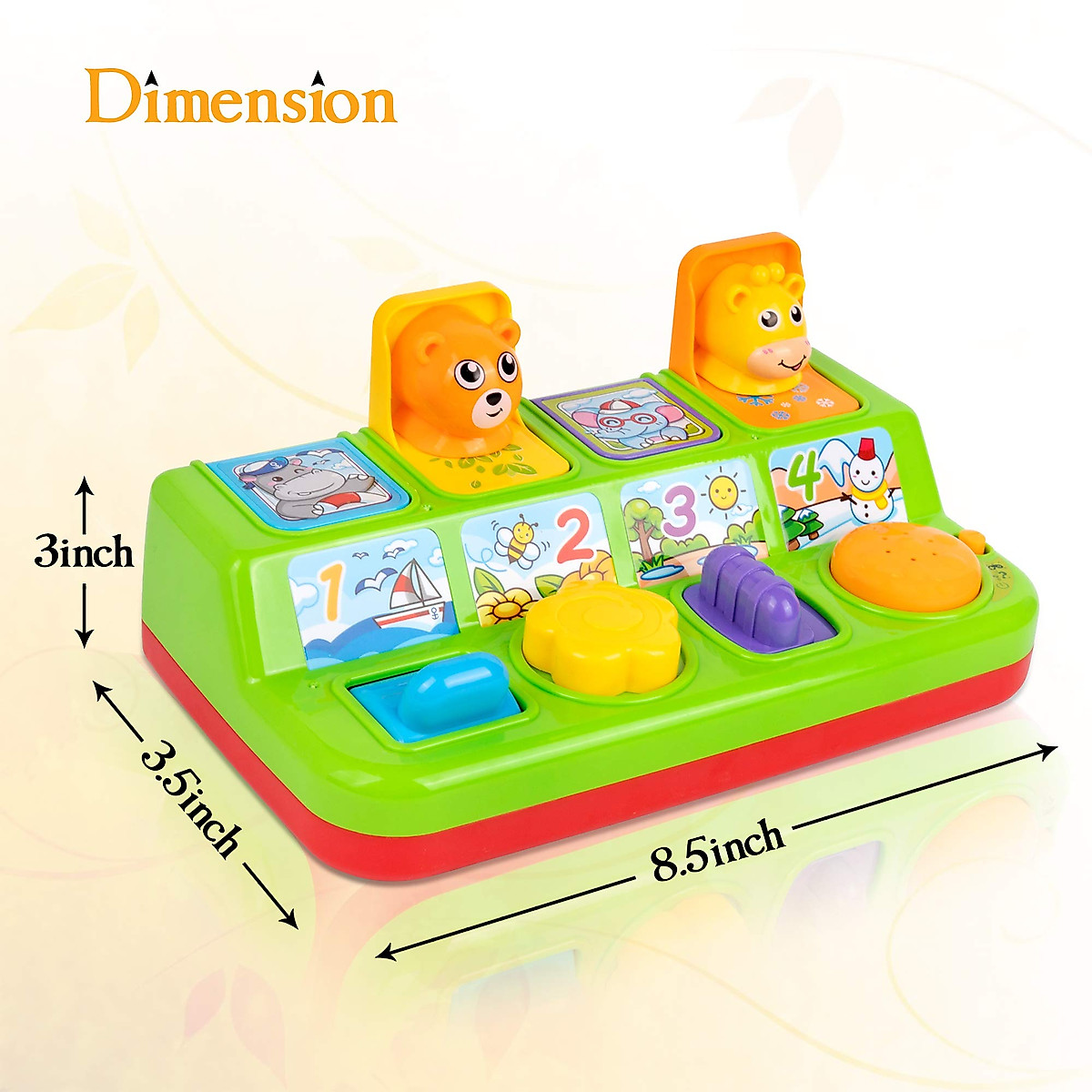 Playkidz Baby Pop Up Toy, Toddler Music Cause & Effect Toys, Interactive Animal Sounds, 10 Month Old Baby -1 Year Old boy & Girl