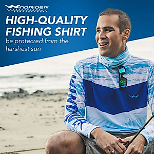 UPF50+ Long Sleeve Fishing Shirts for Men - Vented Sides, Light Weight, Wicking