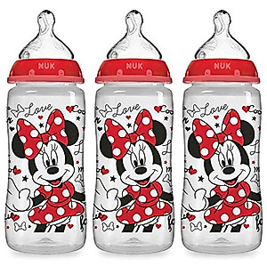 NUK Disney Baby Bottle, Minnie Mouse, 3 Count (Pack of 1)