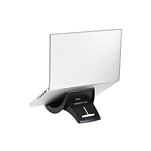 3M Laptop Stand, Raise Screen Height to Reduce Neck Strain, Vertical Design Allows You to Bring Screen Closer, Compact Foot Print Saves Desk Space, Non-Skid Base Keeps Laptop Secure, Black (LX550)