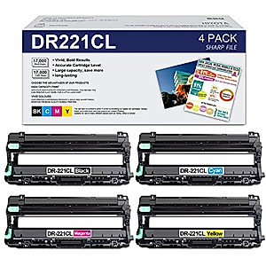 DR-221CL DR221CL Drum Unit Set: HIYOTA DR-221 Drum Unit, 4/Pack DR221CL Compatible Replacement for Brother DR221CL HL-3180CDW 3180CDW MFC-9340CDW DCP-9020CDN Series Printer, 1BK+1C+1M+1Y