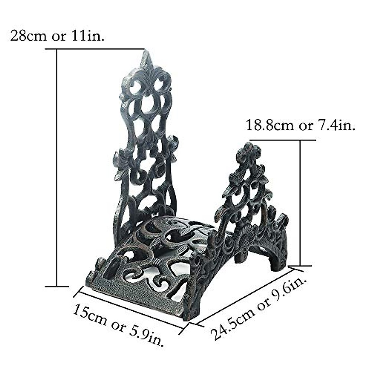 Sungmor Heavy Duty Cast Iron Garden Hose Holder - Wall Mounted Water Hose Hanger - Antique Emblem Decorative Hose Reel - Water Hose Rack Butler Storage - Two Installation Methods Wall Decor Holder