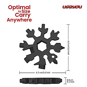 US2YOU 18-in-1 Snowflake Multitool pack of 3, Stainless Steel Screwdriver Hand DIY Snowflake Multi tool, Portable Camping Accessories , Gadgets For Men and Christmas Gifts for Men, Women