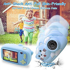 LeaderPro Kids Camera 26MP Digital Selfie Cameras for Children 1080p HD Video with 32GB and 2.4 Inch Screen, Birthday Toy for 3 4 5 6 7 8 9 Years Old Boy Girls - Blue