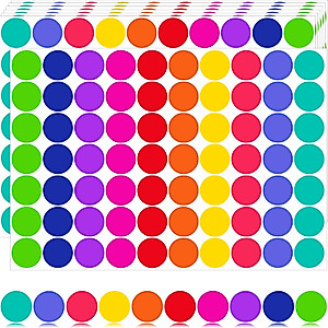 1400 PCS Color Coding Labels Circle Dot Stickers,Round Color Coding Labels Sticky Dots Labels Stickers 10 Color Style Colored Dot Stickers for Toddlers Office Student Classroom Papers Etc