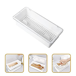 UPKOCH 5pcs box Metal and Flatware Drawer Tray Drying Holder Drainage Cutter Lid Plastic Cover Case Utensil Fork Storage Cutlery for Container Dish Silverware Spoon Home Basket Kitchen