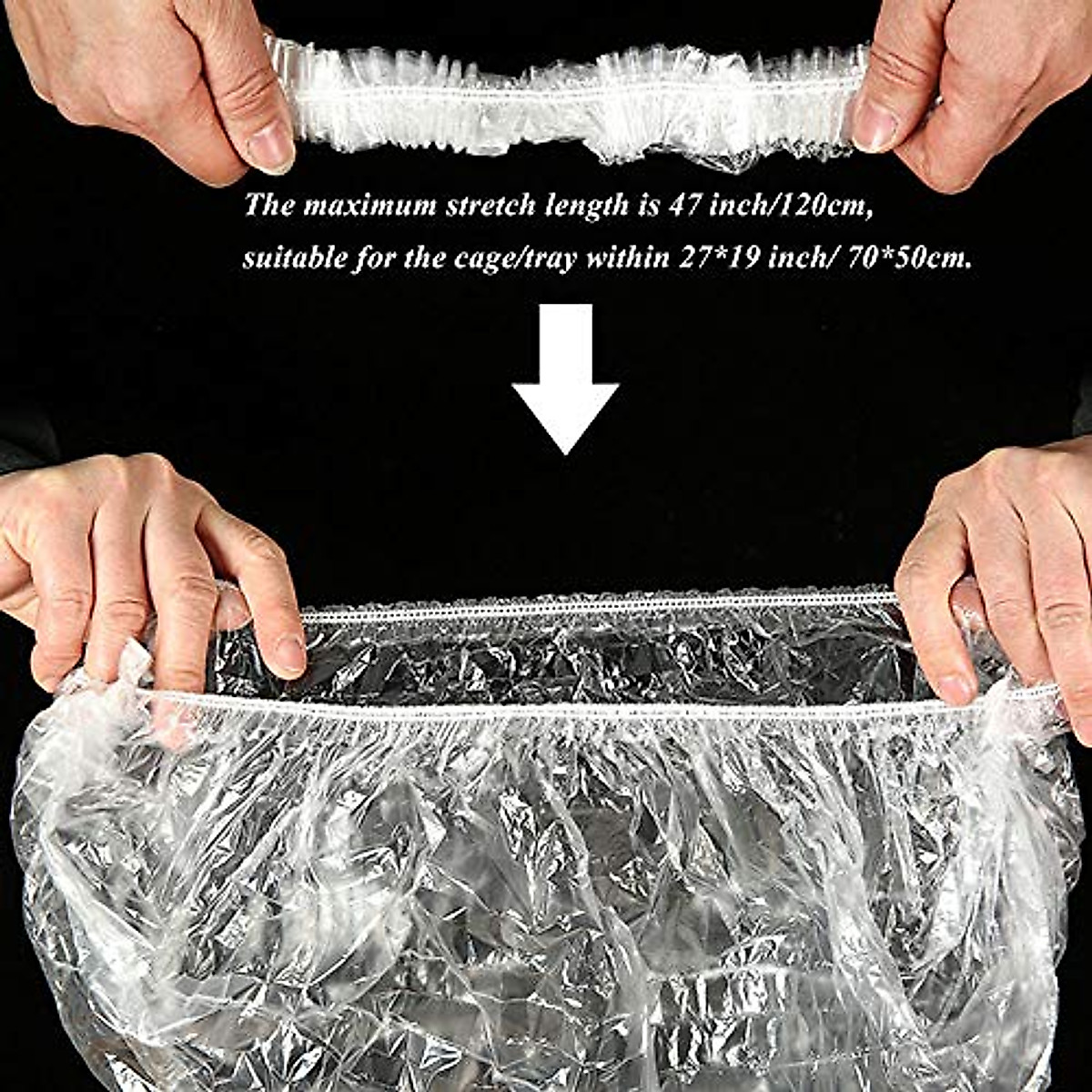 Oncpcare 20pcs Large Size Disposable Rabbit Cage Liners, Plastic Rabbit Toilet Litter Box Mat Pad Film, Bunny Poop Easy Cleaning Leakproof Cage Accessories No Mess