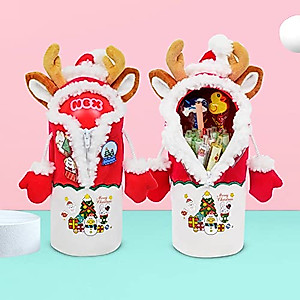 Pencil Case Kawaii Zipper Pencil Pouch Large Capacity Pencil Bag Cute Soft Fuzzy Standing Pencil Box for Girls Boys Pen Organizer (Red)