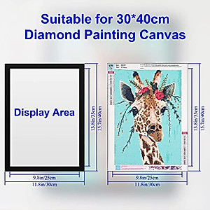Fotasmua Diamond Painting Frames 4 Pack, 12x16 Inch Diamond Painting Canvas Frames, Self Adhesive Diamond Art Magnetic Frame, Diamond Painting Frames for Wall and Window Inside Size 10x14 inch