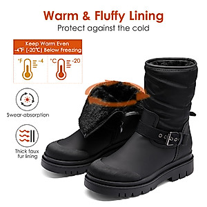DREAM PAIRS Women's Stylish Snow Boots,Sdsb2202w, Black,Size 10