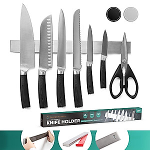Magnetic Knife Holder for Wall No Drill, 16’’ Stainless Steel Magnetic Knife Holder for Fridge, Knife Magnetic Strip, Magnetic Kitchen Utensil Holder and Magnetic Tool Holder Strip