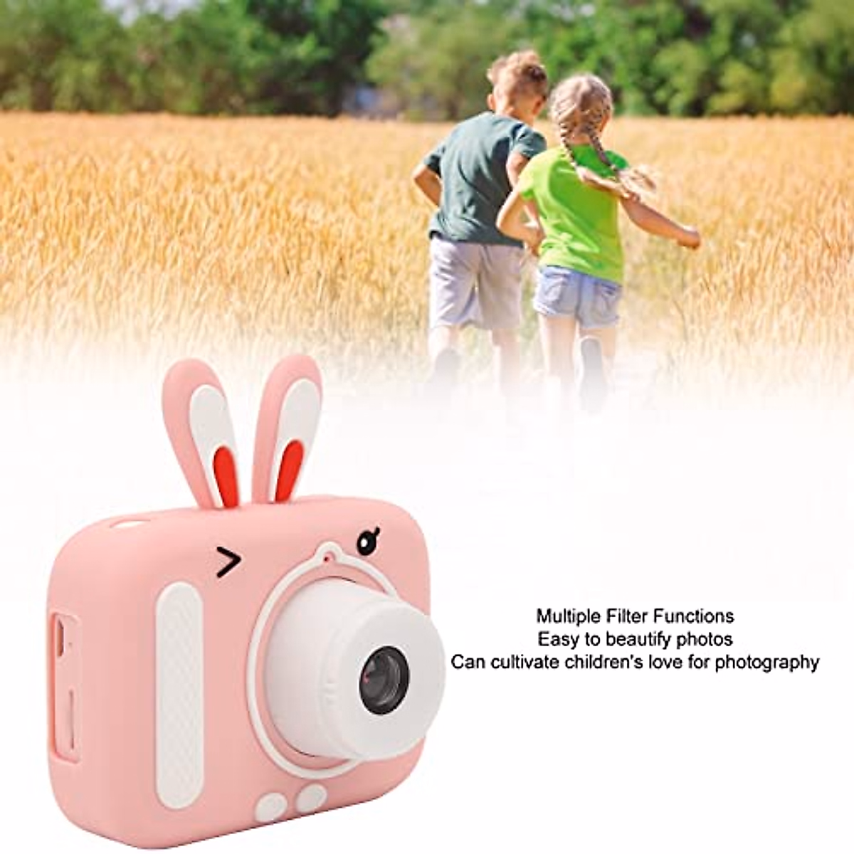 Pomya Kids Digital Camera, Toddler Girls Toy Camera, Children Selfie Camera 2.0 Inch IPS Screen, Mini Kids Camcorder Video Recorder with 1080P Video, for Birthday Gifts (Pink)