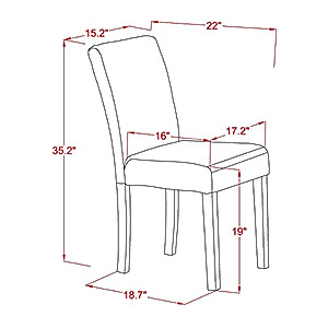 East West Furniture ANAB5-LWH-02 5Pc Round 36" Table and 4 Parson Chair White Leg and Linen Fabric Light Beige
