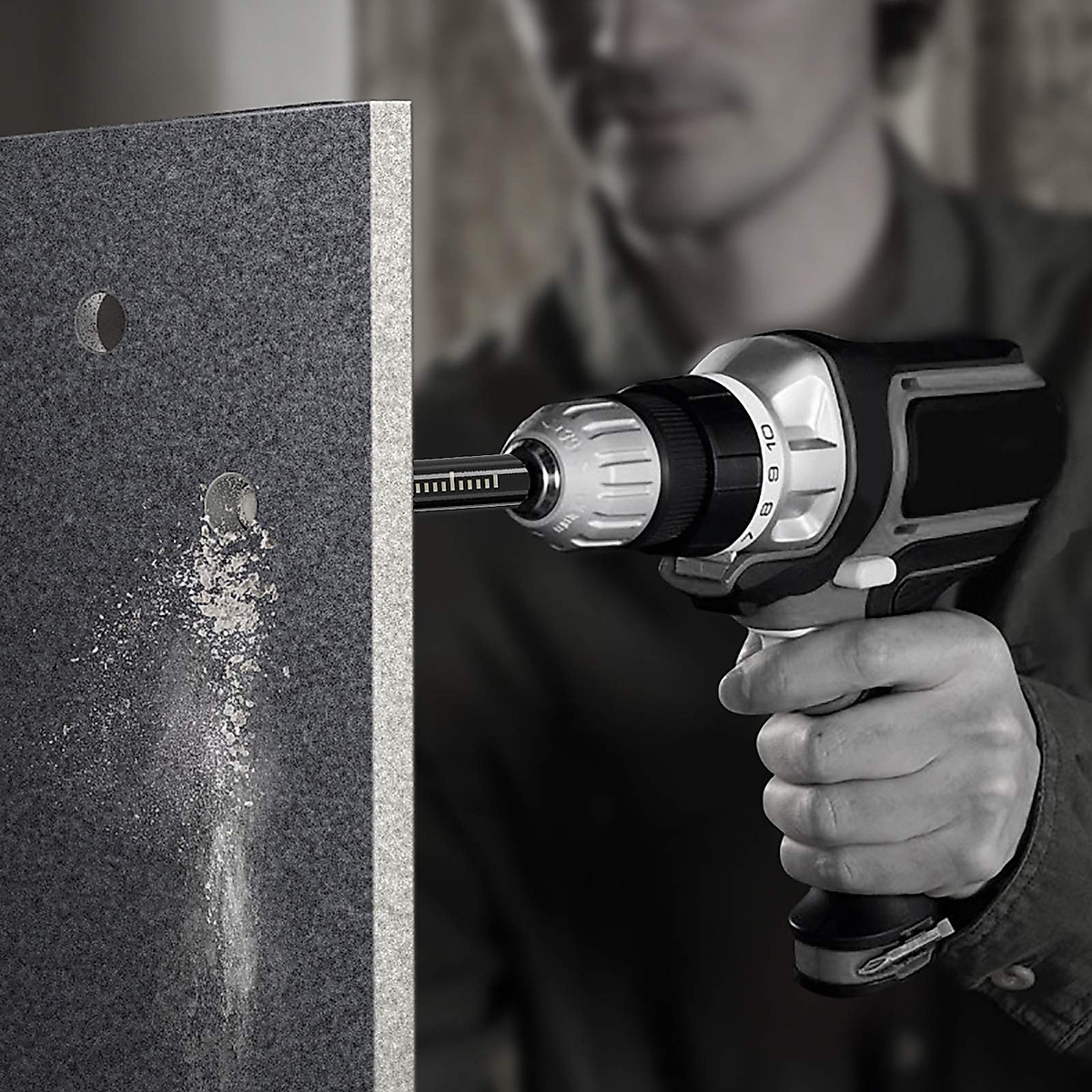 Dry Diamond Drill Bits Set 5 PCs for Granite Ceramic Marble Tile Stone Glass Hard Materials (not for Wood), Round Shank 1/4, 5/16, 3/8, 1/2 inch with Storage Case