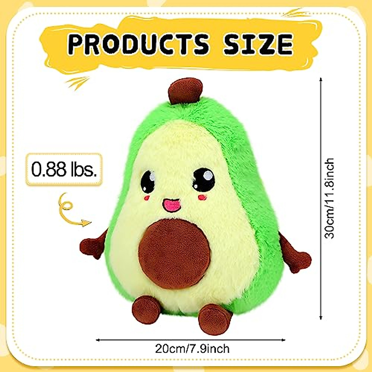 Wettarn 2 Pieces Warmies Microwavable Stuffed Fruit Heatable Unscented Avocado Pineapple Heating Pad Hot and Cold Therapy Plush Toys for Boys and Girls