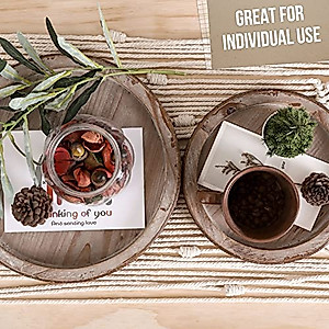 FESTWIND Two Tiered Tray Beaded- Decorative Beaded Tiered Tray - Kitchen Island Decor - Small Wooden Tiered Tray Stand for Holidays - Lovely Farmhouse Gift Rustic Brown