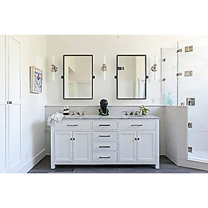 ANDY STAR Black Pivot Mirror, Rectangle Pivoting Mirror 24x36” Tilt Mirror Rectangular Pivot Mirror 1” Deep Set Design, Modern Farmhouse Tilting Mirror for Wall Hangs Vertical(Overall 27.75" x 36")