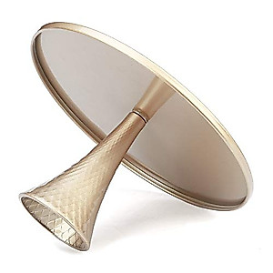 Hotity Set of 2 Round Cake Stands Modern Design Dessert Display Cake Stand Cupcake Stands for Party Celebration Baby Shower, Light Gold