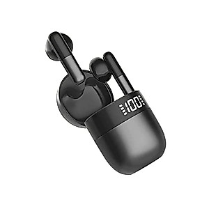 Acuvar in-Ear Wireless Bluetooth 5.2 Headphones, Earbuds with Microphone Compact Rechargeable USB C Smart LED Case for Smartphones Android iOS (Grey)