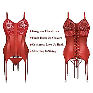 Avidlove Faux Leather Corset Lingerie For Women Halloween Sexy Outfit For Women