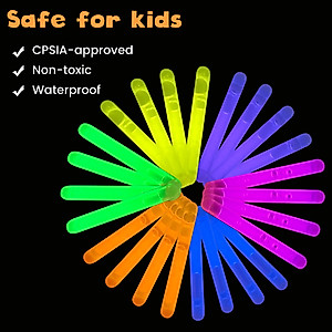 POPGIFTU 120 Mini Glow Sticks(1.96"), Glow-in-the-dark Easter Halloween Party Favors, Tiny Glow Sticks for Halloween Easter Eggs Decorations