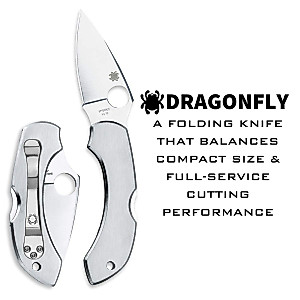Spyderco Dragonfly Signature Knife with 2.32" VG-10 Steel Blade and Durable Stainless Steel Handle - PlainEdge - C28P