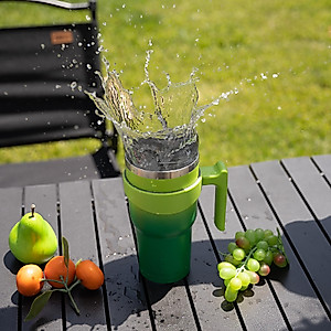 BJPKPK 40 oz Tumbler With Handle Insulated Tumbler With Lid And Straw Stainless Steel Travel Mug Coffee Cups,Bamboo Grove