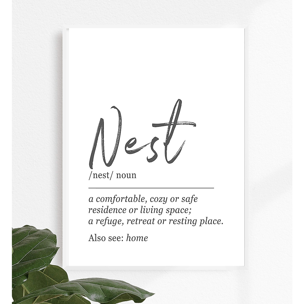 NEST Home Definition Wall Art - 11x14 UNFRAMED Print - Black and White Minimalist, Dictionary-Style Quote Typography Decor.