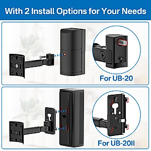 Tiebutie Angle Adjustable Speaker Wall Mount for Bose Speakers - Ceiling & Wall Mount for Bose UB-20 Series II, SoundTouch, CineMate, Lifestyle, Acoustimass, Cube Surround Speaker Bracket, 2 Pack