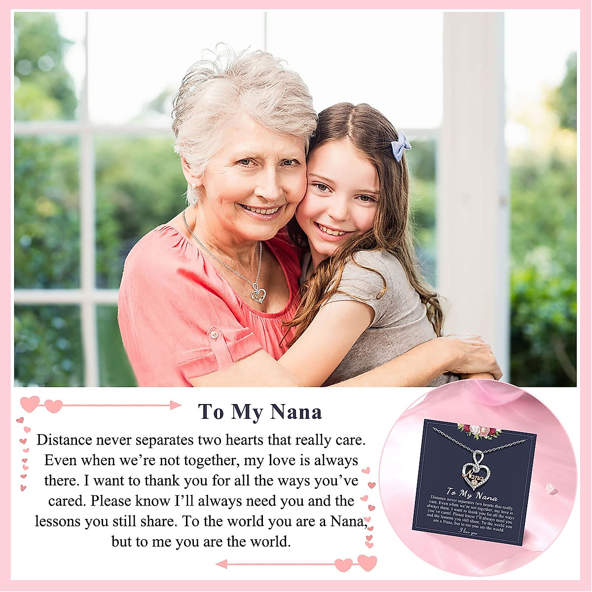 UPROMI Mothers Day Gifts for Nana, Nana Birthday Gifts, Best Nana Ever Gifts, Nana Necklace, Best Grandmother Grandma Gigi Gifts for Nana from Granddaughter Grandson