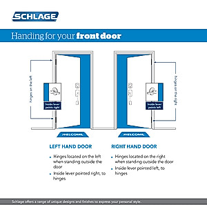 Schlage F60 V PLY 619 Plymouth Front Entry Handleset with Plymouth Knob, Deadbolt Keyed 1 Side, Satin Nickel